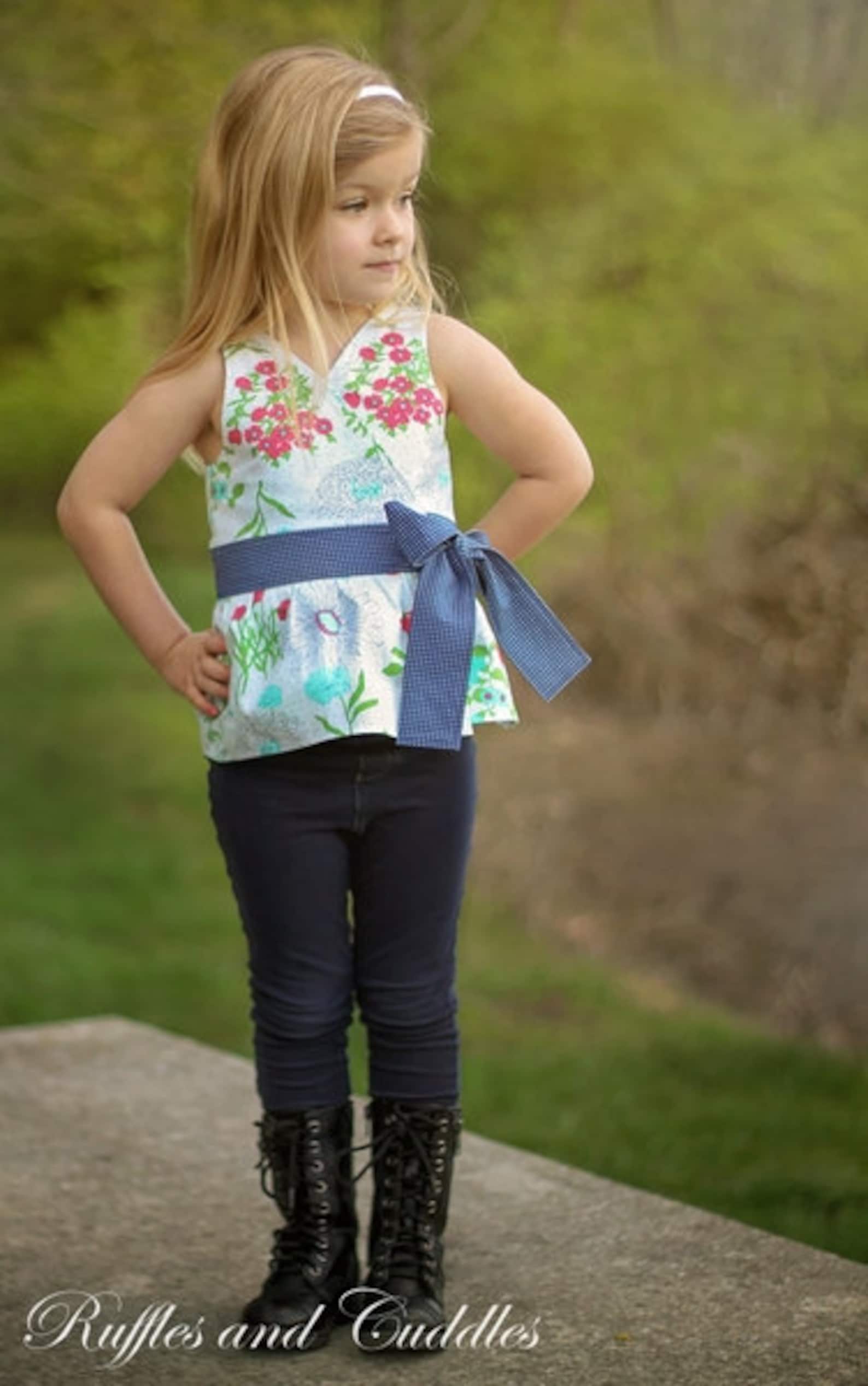 Megan's Wrap Top & Dress. PDF Sewing Pattern for Toddler - Etsy New Zealand