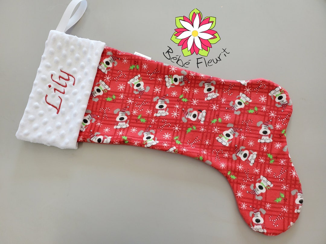 Bas Noël Personnalisé Christmas Stocking With Embroidered Name, Bas De ...