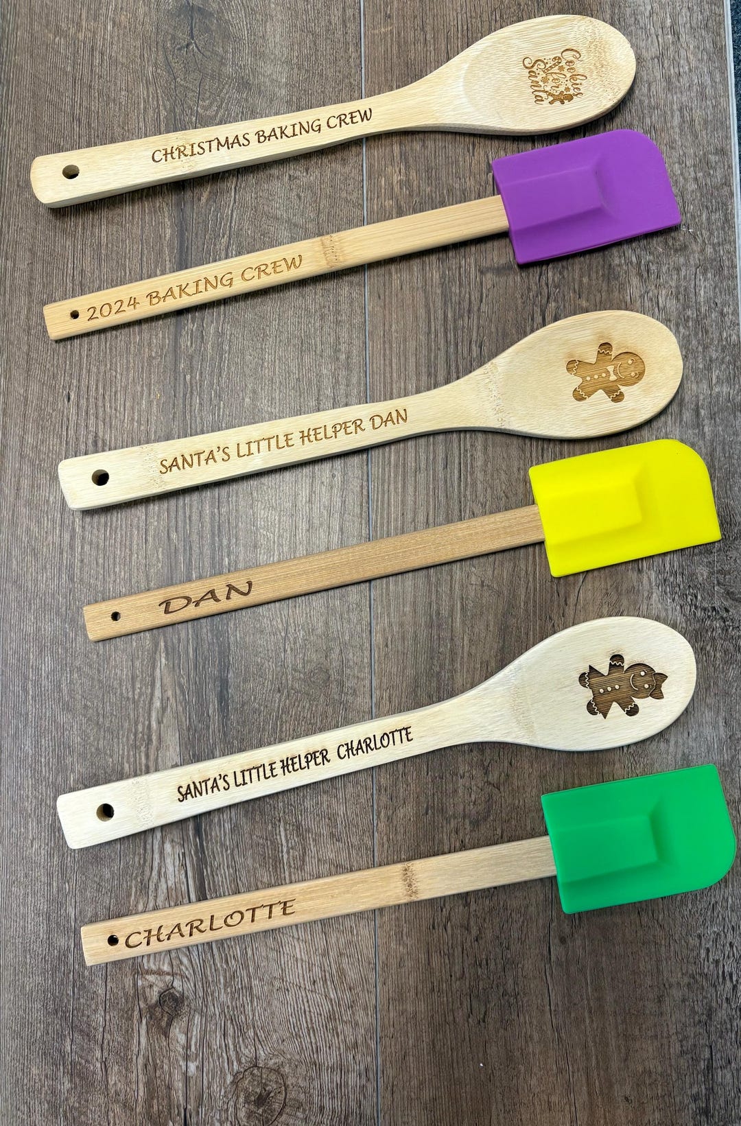 Personalized Christmas Baking Spoons Set ,custom Kitchen Spoons ,funny ...
