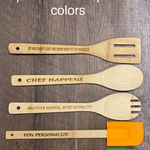 Personalized Funny Wooden Spoon Set,custom Kitchen Spoons,funny Spoon ...
