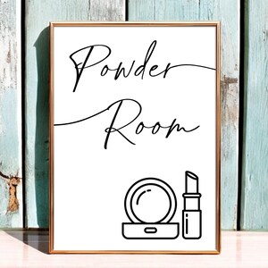 Powder Room Sign | Printable Wedding Sign | Restroom Signs | Digital ...