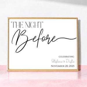 The Night Before Sign Rehearsal Dinner Editable Template Custom ...