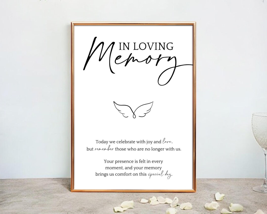 In Loving Memory Sign | Printable Memorial Sign | Wedding Signage ...