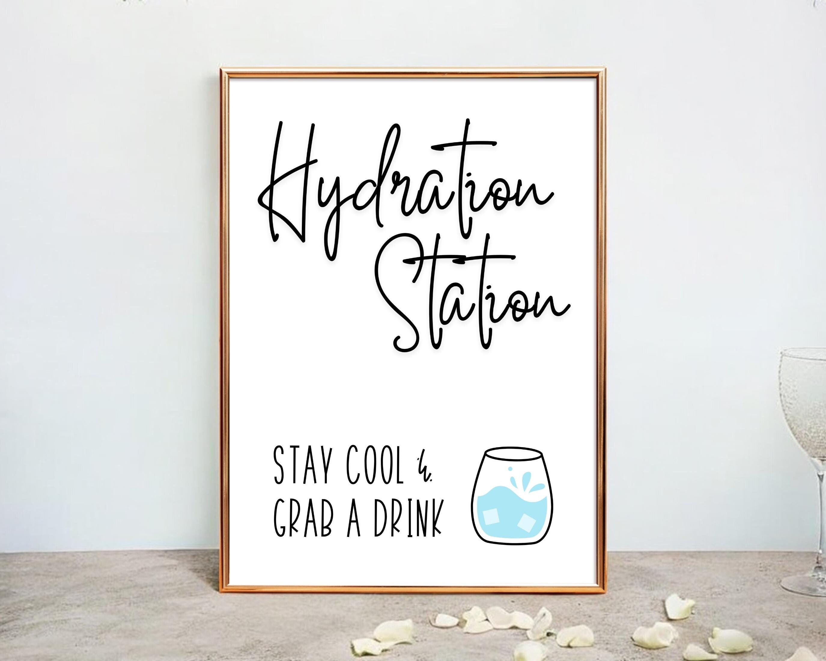 Hydration Station Sign, Elegant Wedding Water Cooler Printable (digital ...