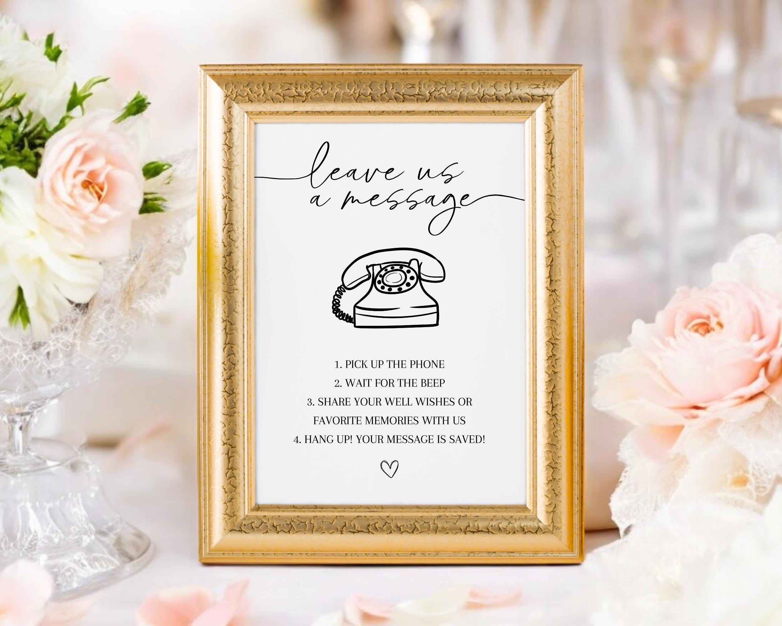 Printable Audio Guestbook Sign, Wedding Signage, Leave Us a Message ...