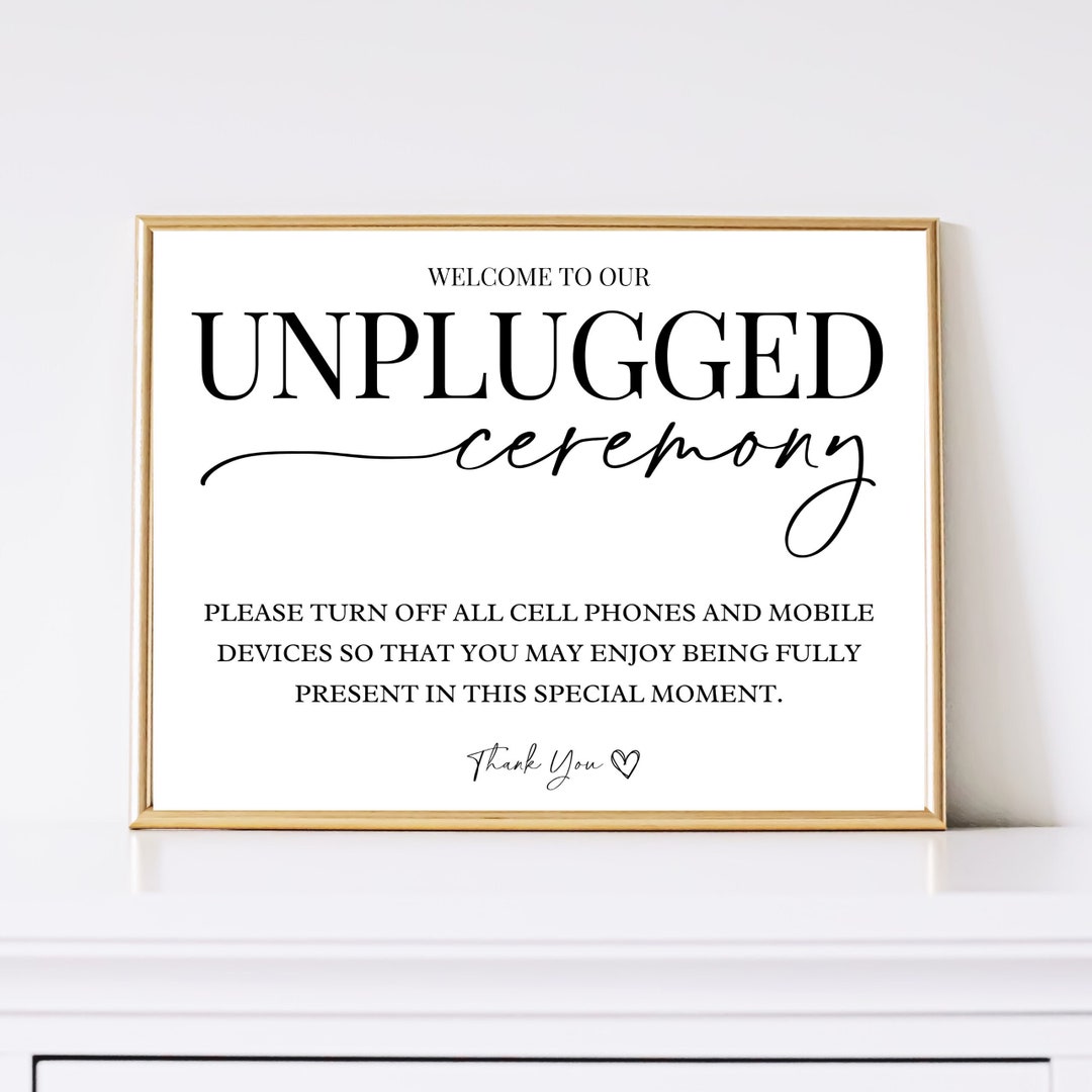 Unplugged Ceremony Sign Printable Wedding Sign Digital Download Instant ...