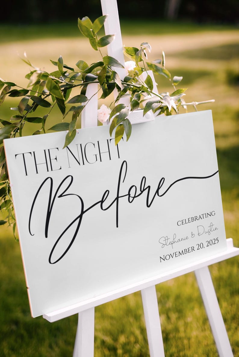 The Night Before Sign Rehearsal Dinner Editable Template Custom ...