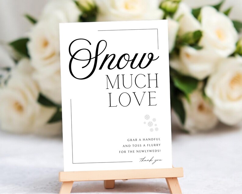 Printable Wedding Exit Sign, Faux Snow Send off Instructions (digital ...