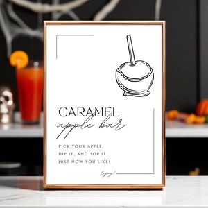 Caramel Apple Bar Sign, Printable Instant Download - Etsy
