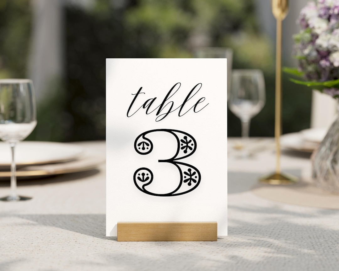 Wedding Table Numbers 1-30: Printable Table Sign (digital Download) - Etsy