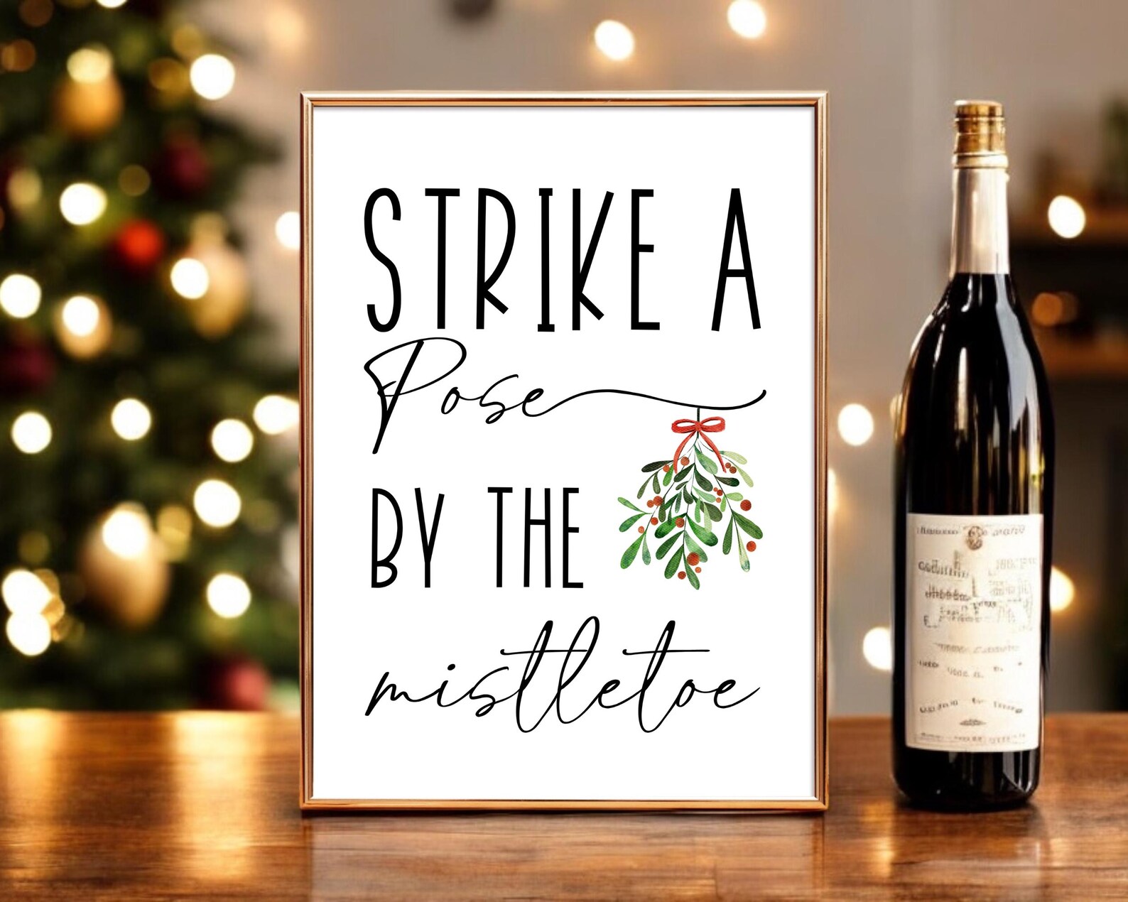 Printable Christmas Sign, Mistletoe Sign, Holiday Hosting Decor, Photo ...