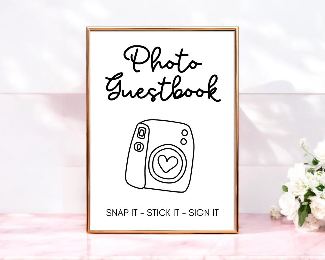 Photo Guestbook Sign | Printable Wedding Sign | Modern Wedding Decor ...