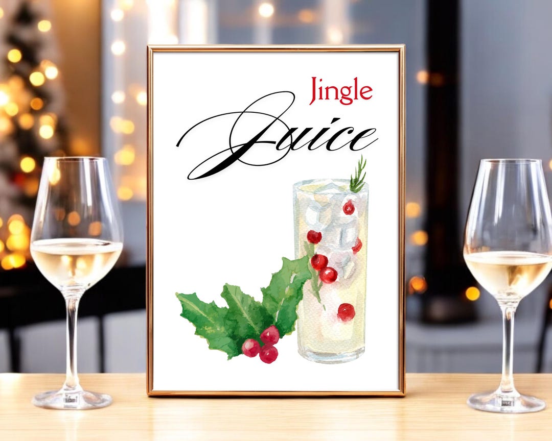 Jingle Juice Bar Sign, Printable Christmas Drink Decor (digital ...