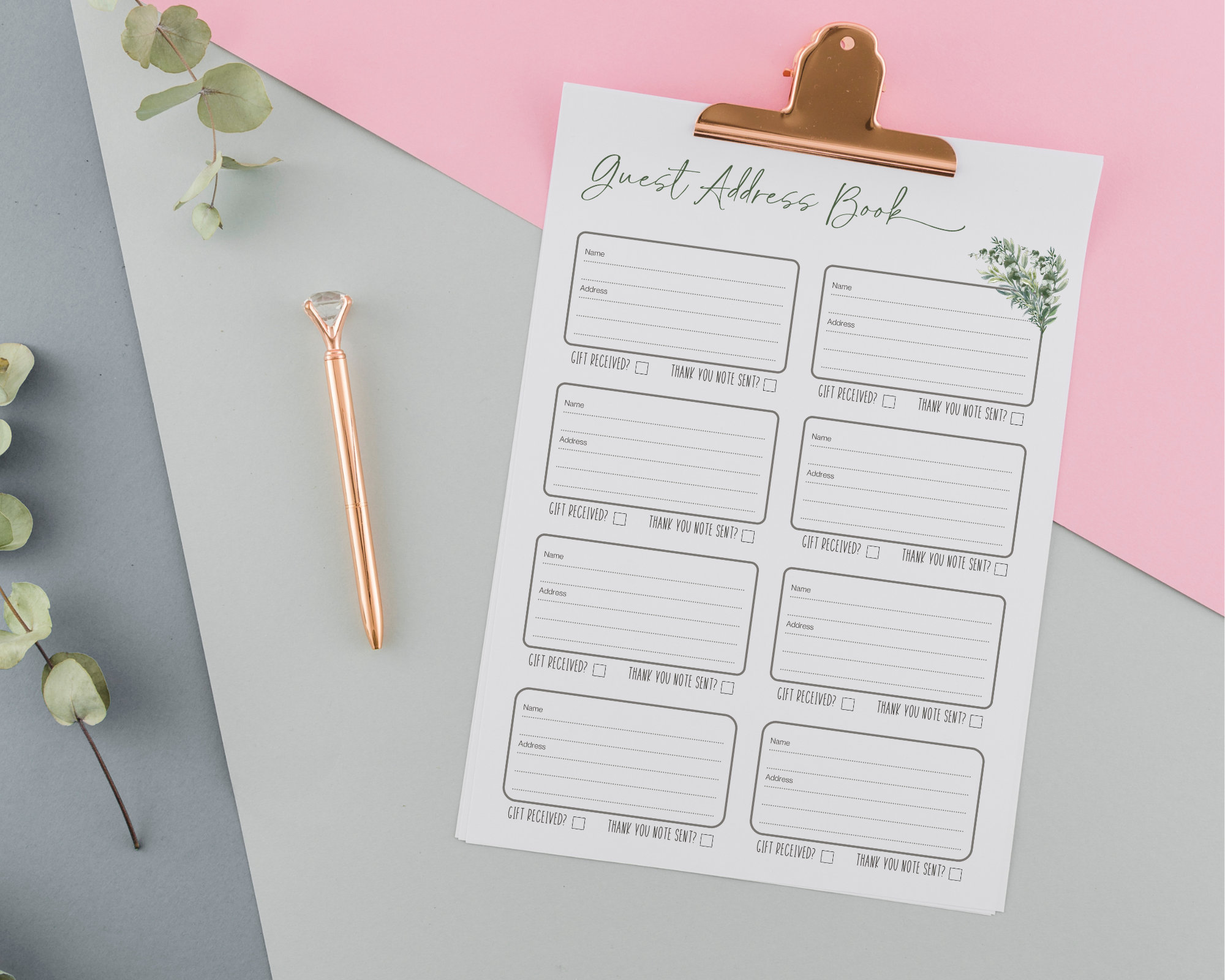 Wedding Guest Address Book Printable (digital Download) - Etsy