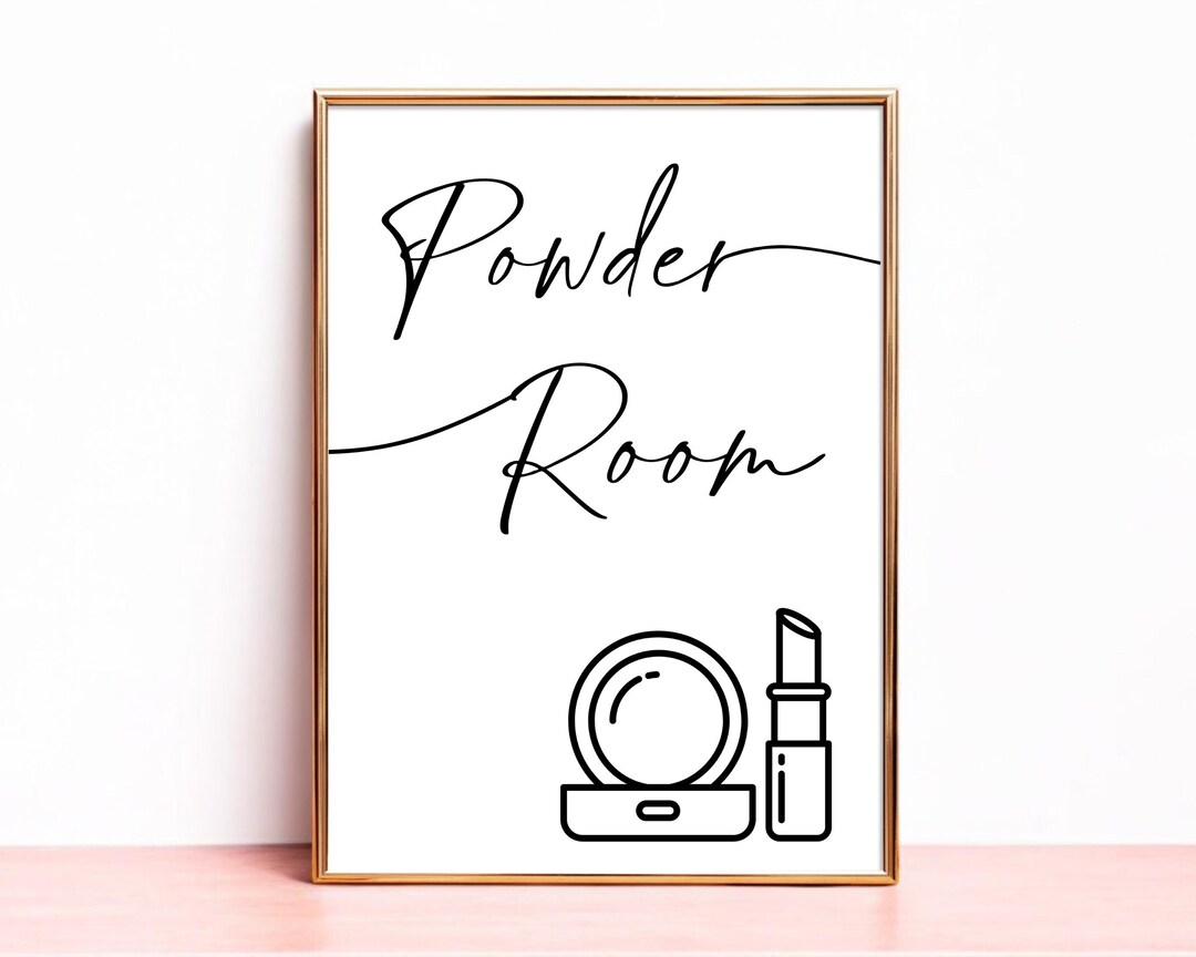 Powder Room Sign Printable Wedding Sign Restroom Signs Digital Download ...