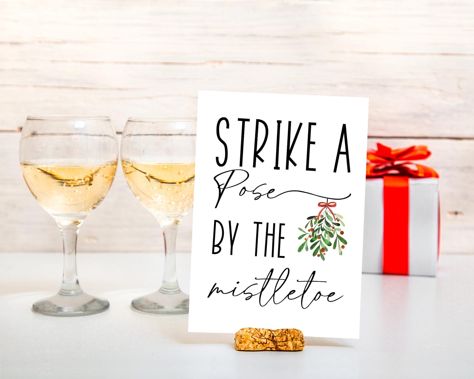 Printable Christmas Sign, Mistletoe Sign, Holiday Hosting Decor, Photo ...