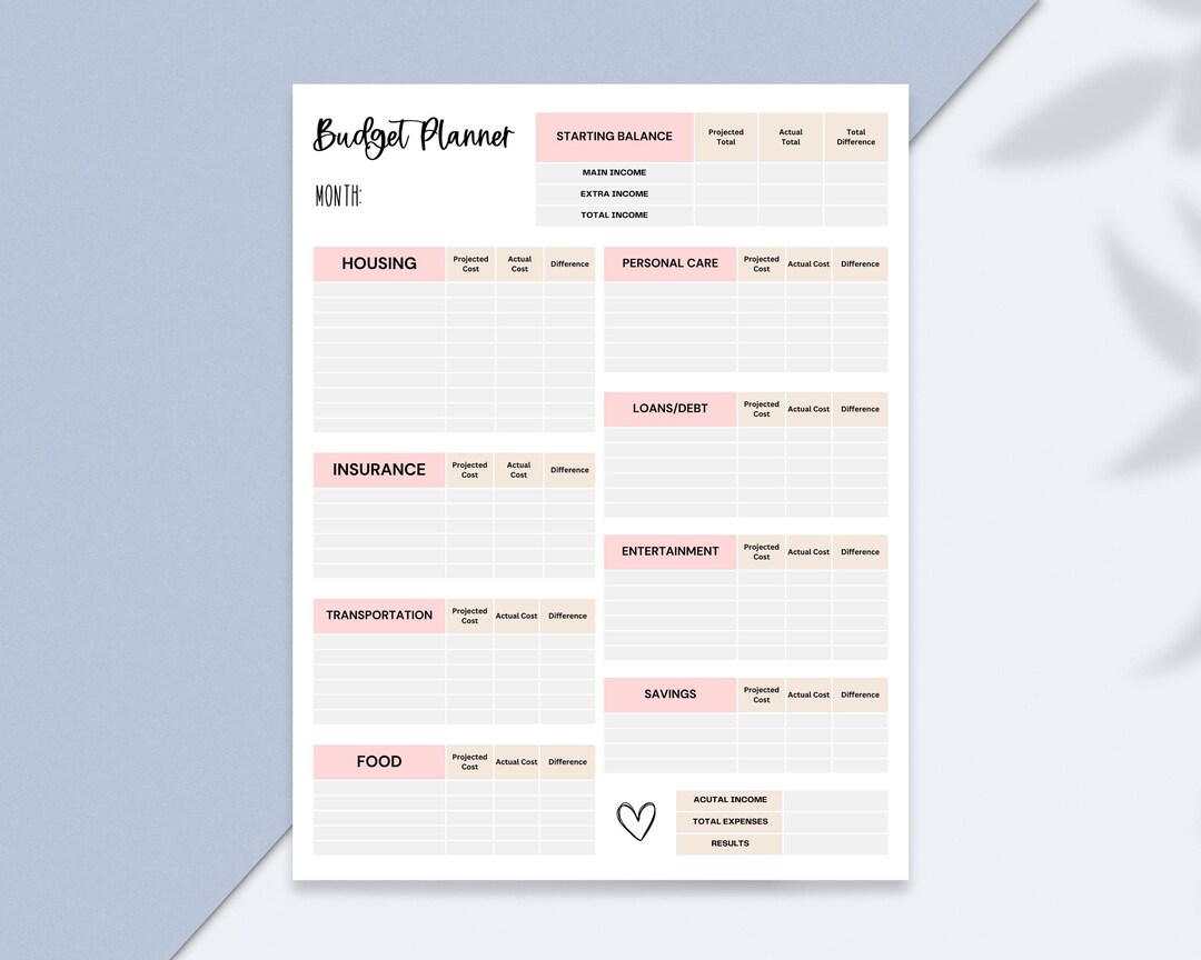 Printable Budget Planner, Monthly Expense Tracker, Financial Planner ...