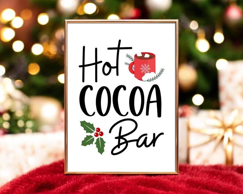 Printable Hot Cocoa Bar Sign, Christmas Table Decor (digital Download ...