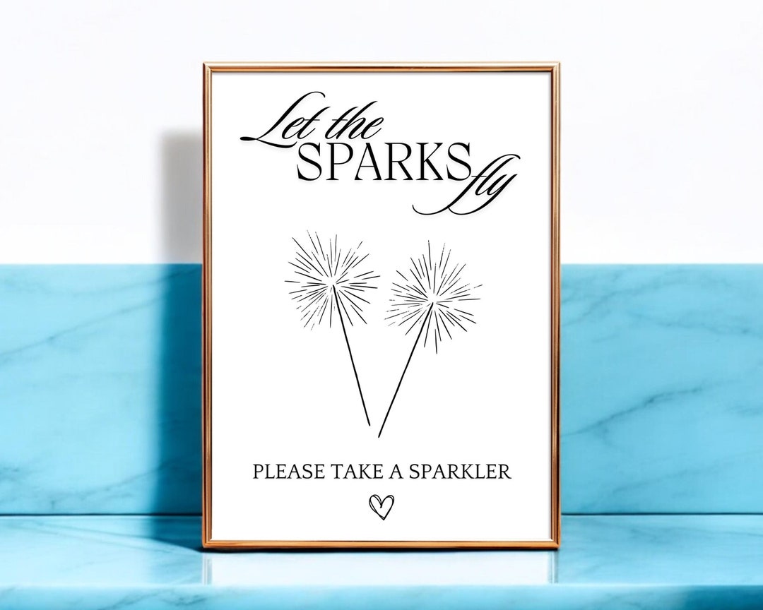 Printable Sparklers Send off Sign, Wedding Send off Sign, Printable ...