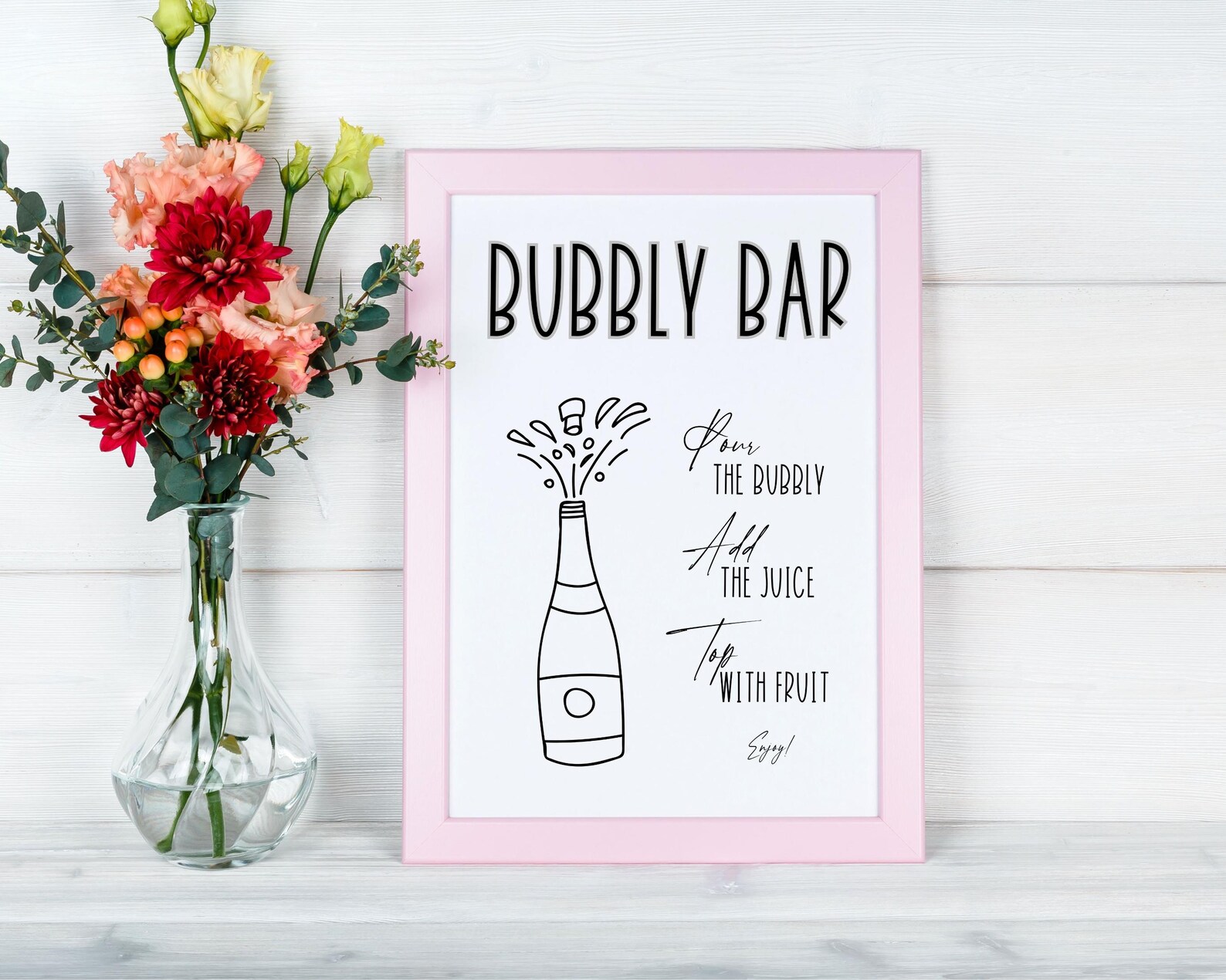 Printable Bubbly Bar Sign Mimosa Bar Champagne Bar Sign Printable ...
