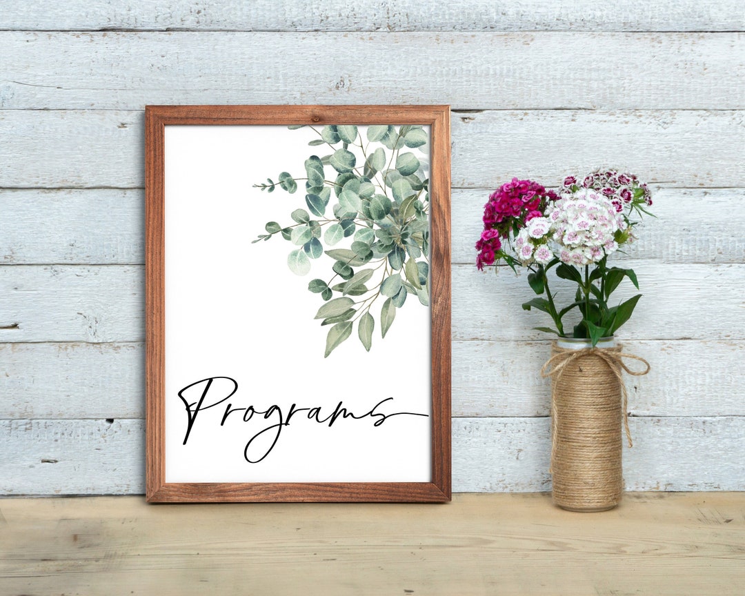 Printable Wedding Programs Sign Wedding Table Sign Ceremony Decor ...