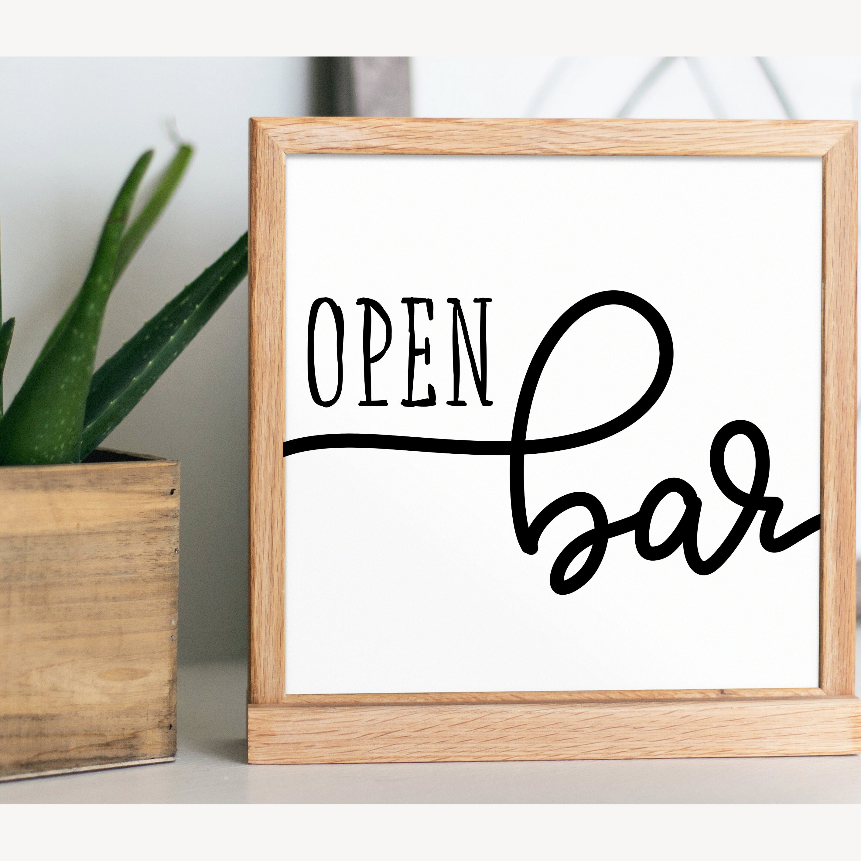 Printable Open Bar Sign Printable Wedding Signs Bar Sign Bar Decor ...