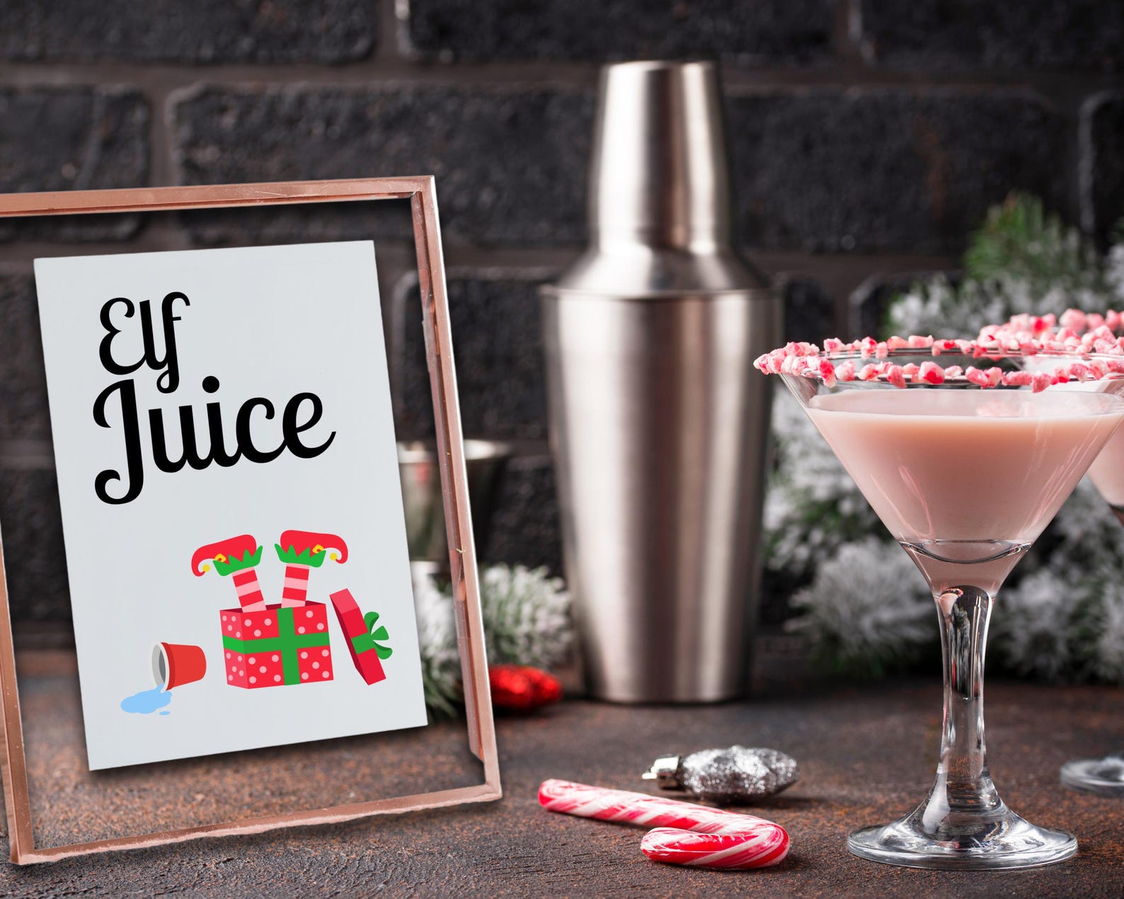 Printable Christmas Bar Sign, Elf Juice, Holiday Party Decor (digital ...