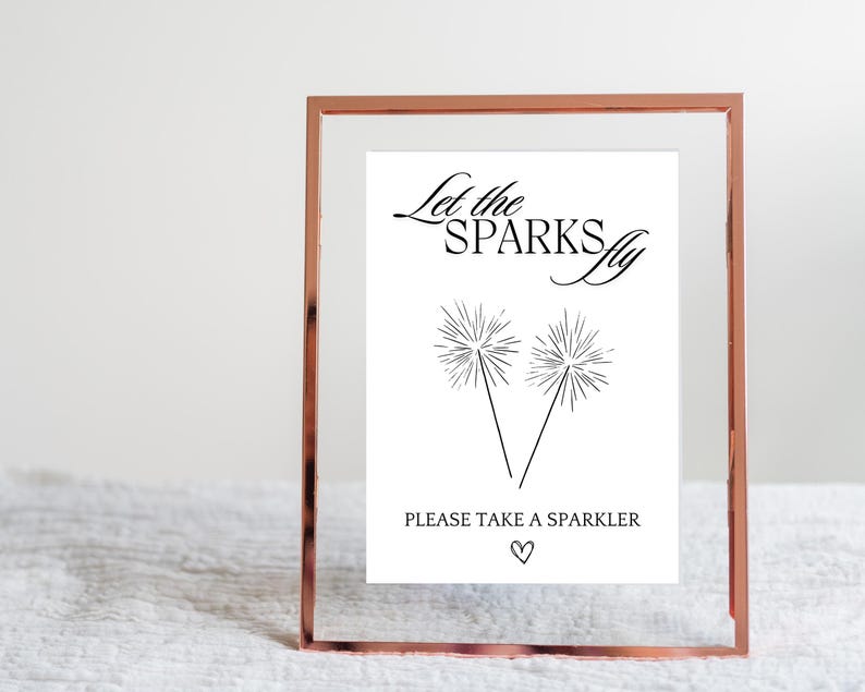 Printable Sparklers Send off Sign, Wedding Send off Sign, Printable ...