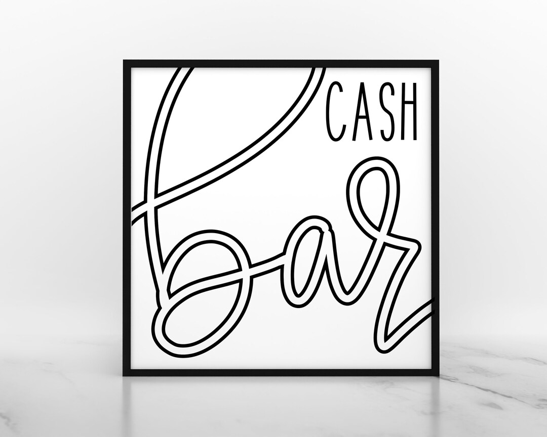 Cash Bar Sign Printable | Wedding Signage | Wedding Bar Decor | Digital ...