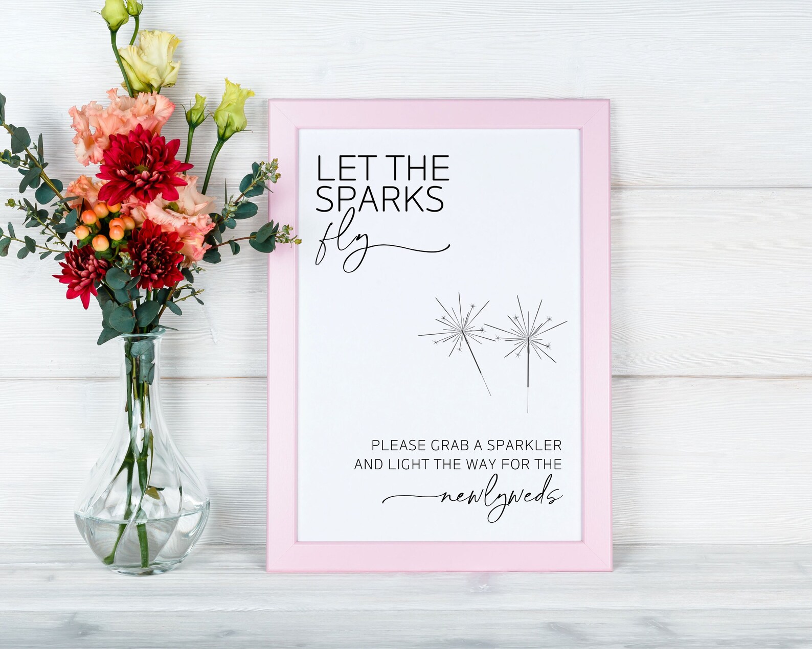 Sparklers Wedding Send off Sign, Printable Table Decor, Sparks Fly ...