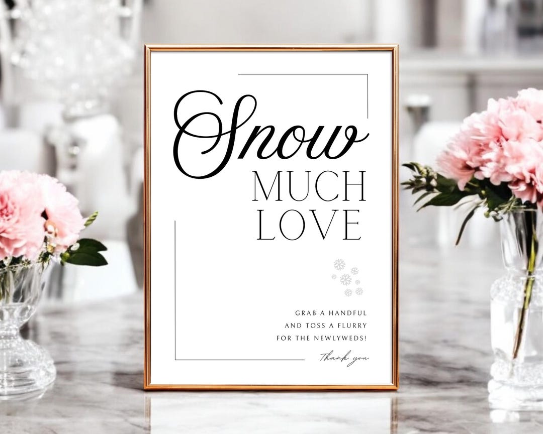 Printable Wedding Exit Sign, Faux Snow Send off Instructions (digital ...