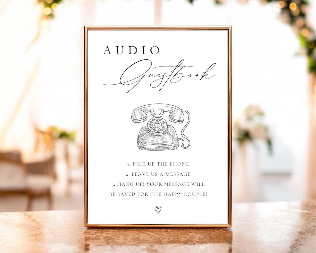 Audio Guest Book Sign, Wedding Decor Printable, After the Tone (digital ...