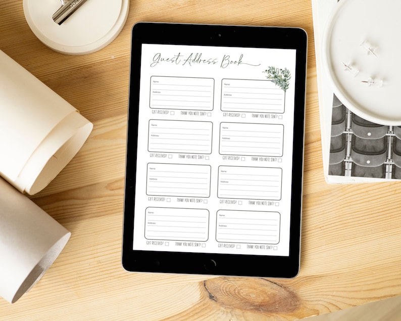 Wedding Guest Address Book Printable (digital Download) - Etsy