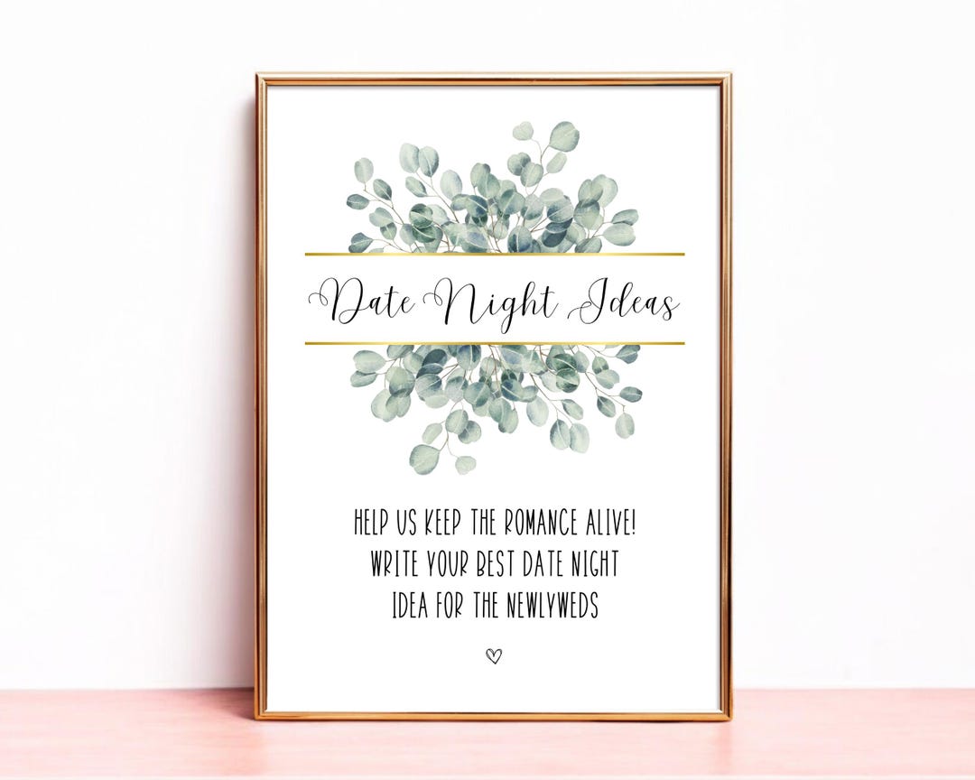 Printable Wedding Sign, Date Night Ideas, Wedding Decor, Digital ...