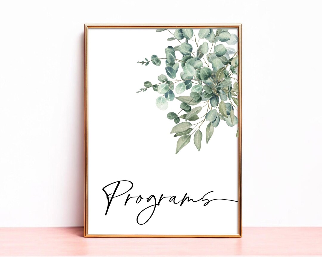 Printable Wedding Programs Sign | Wedding Table Sign | Ceremony Decor ...