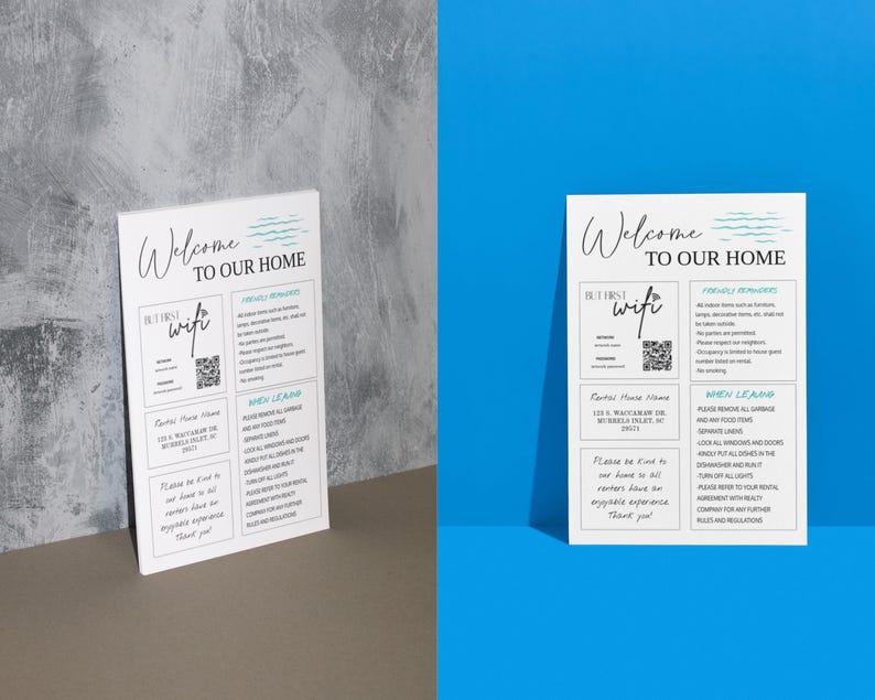 Rental House Welcome Sign Beach House Rental Sign Editable Template ...