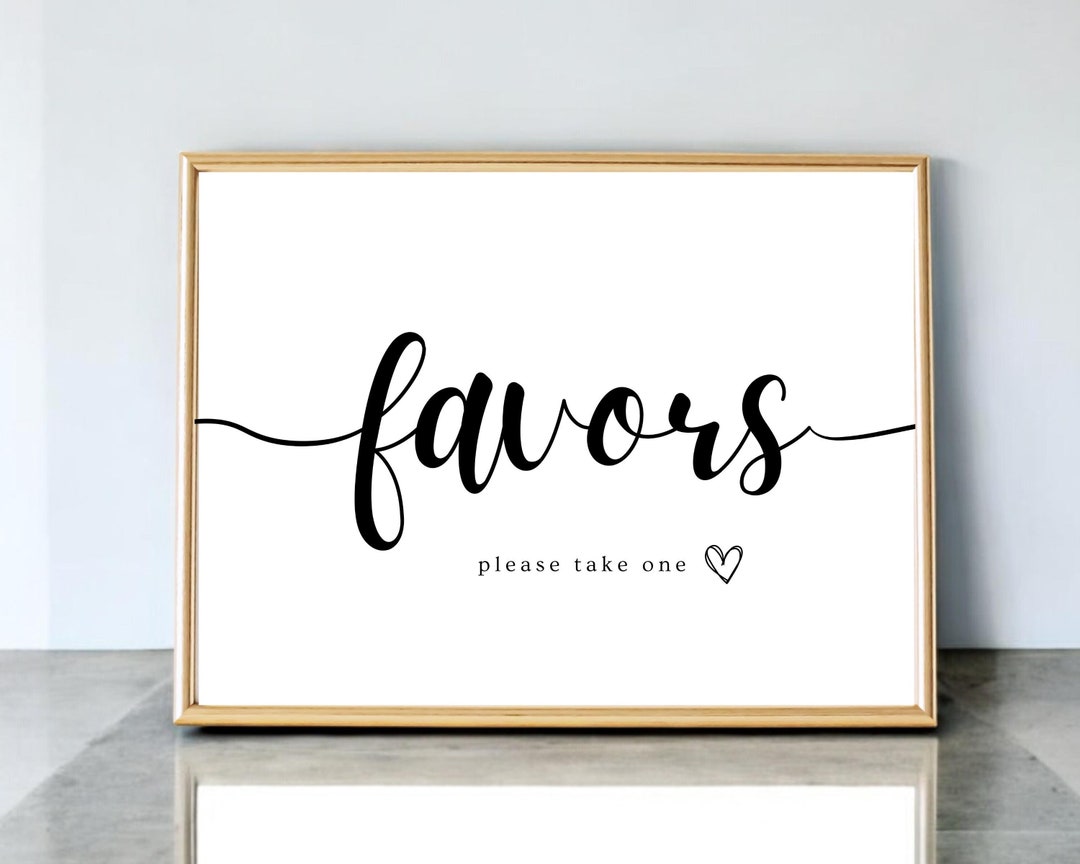 Wedding Favors Sign | Printable Wedding Sign | Table Sign | Wedding ...