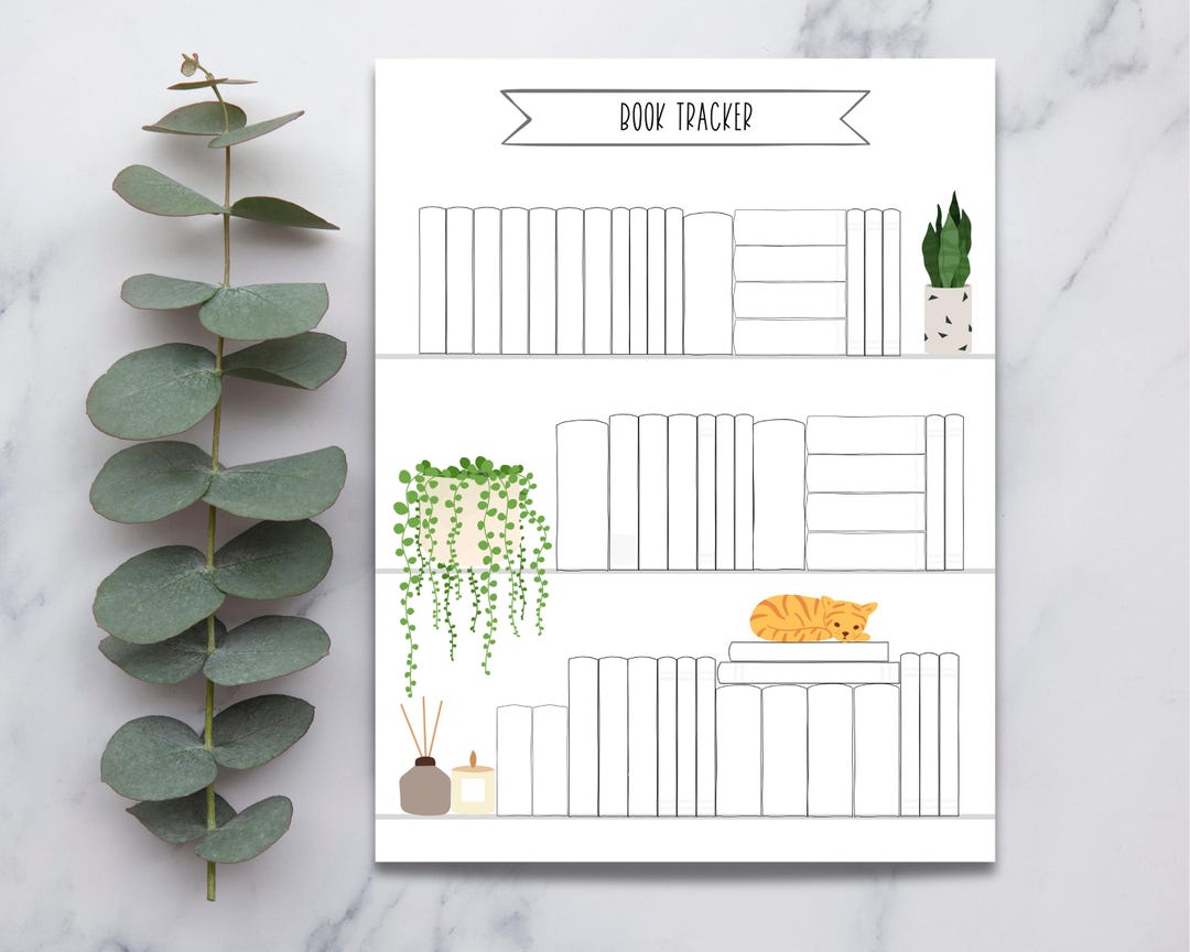 Printable Bookshelf Coloring Tracker: Reading Log (digital Download) - Etsy