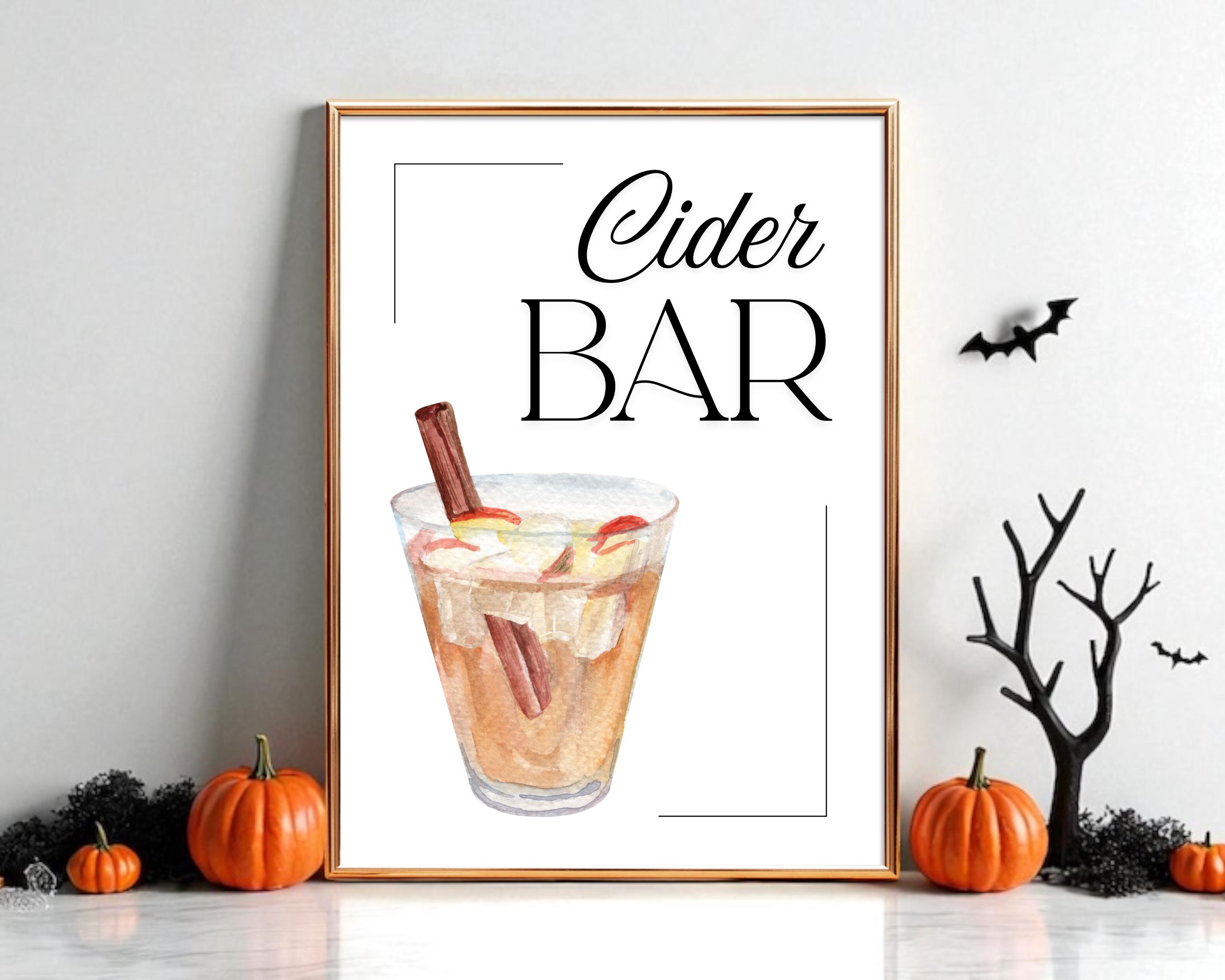 Printable Cider Bar Sign, Fall Party & Wedding Decor, Holiday Hosting ...