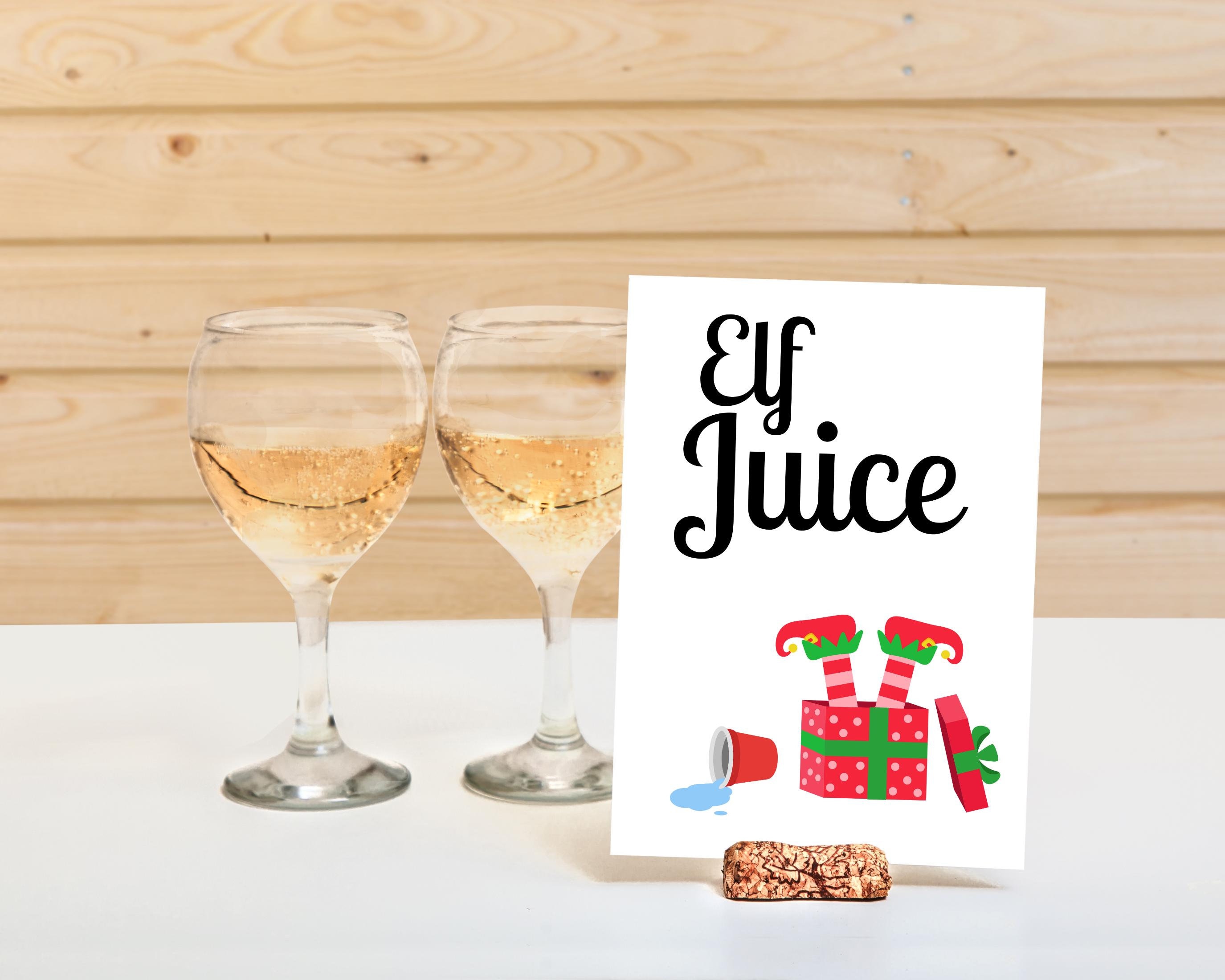 Printable Christmas Bar Sign, Elf Juice, Holiday Party Decor (digital ...