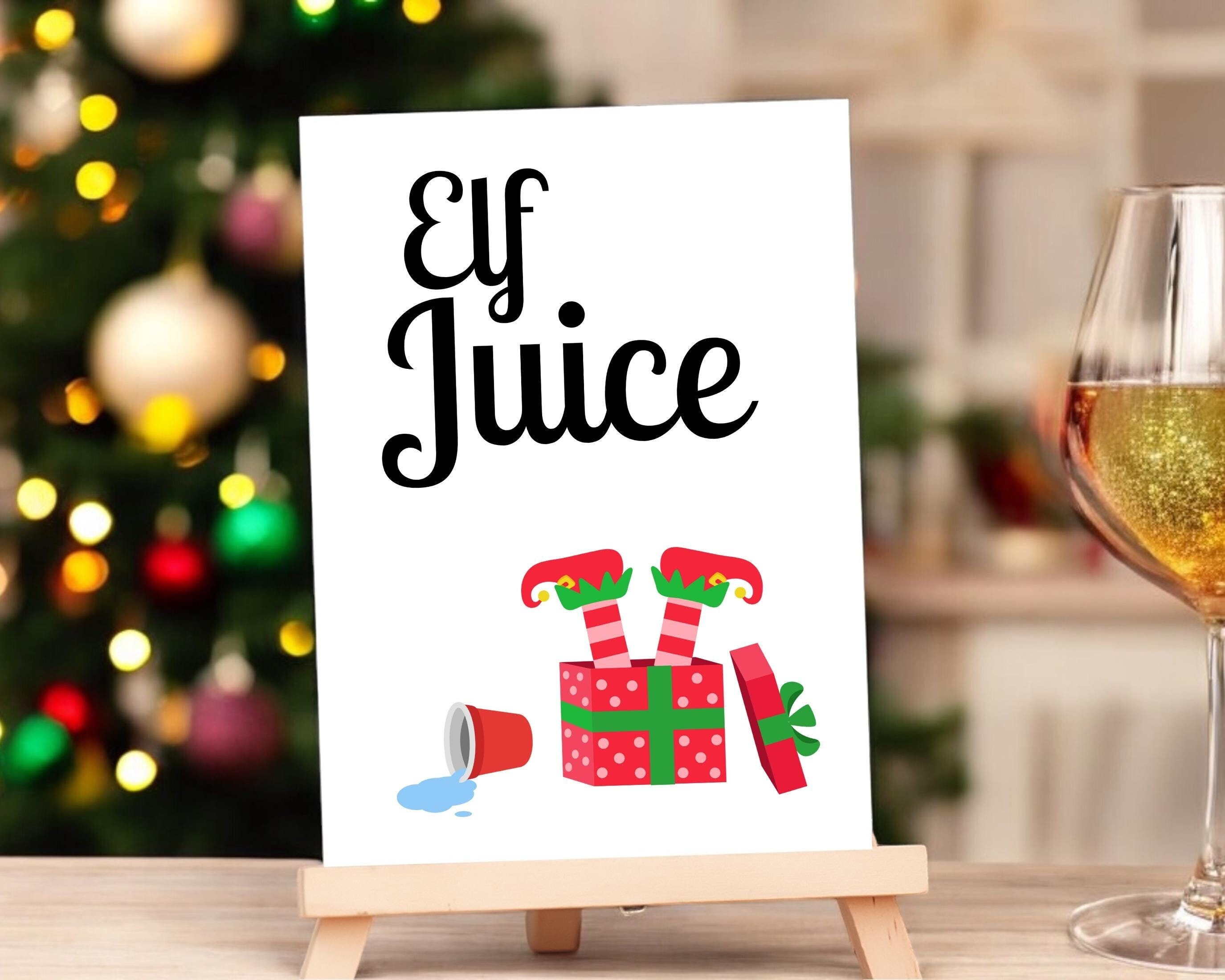 Printable Christmas Bar Sign, Elf Juice, Holiday Party Decor (digital ...