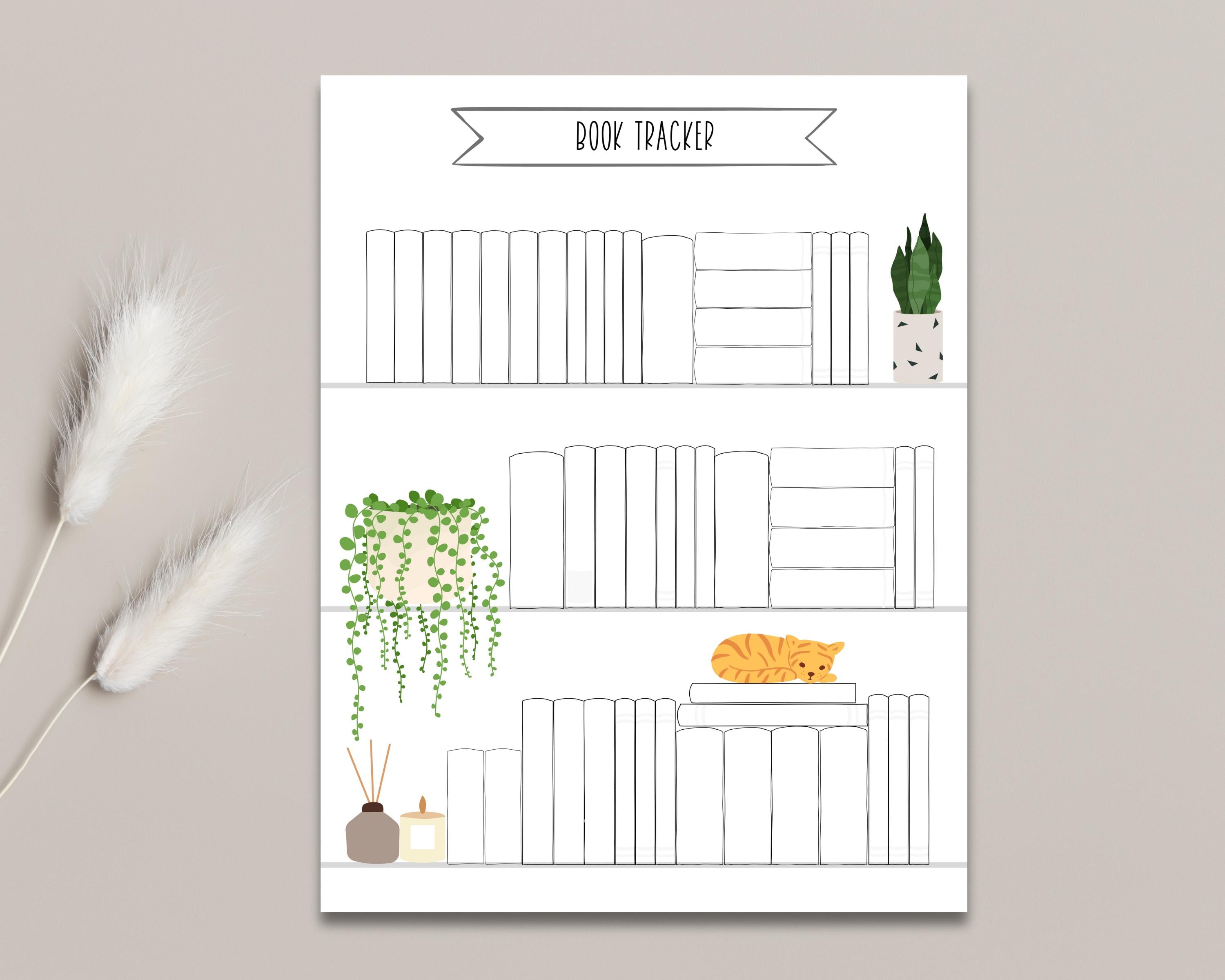 Printable Bookshelf Coloring Tracker: Reading Log (digital Download) - Etsy