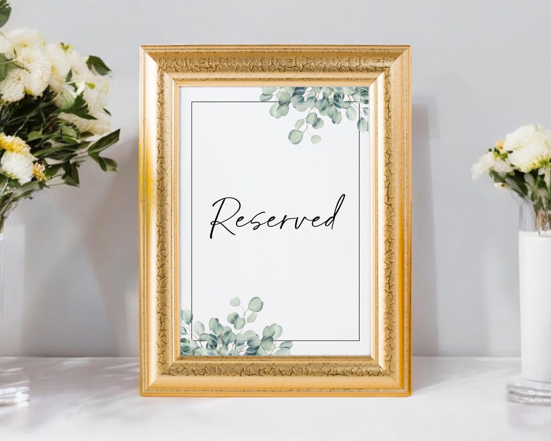 Reserved Sign Printable | Wedding Reception Ceremony Sign Printable ...