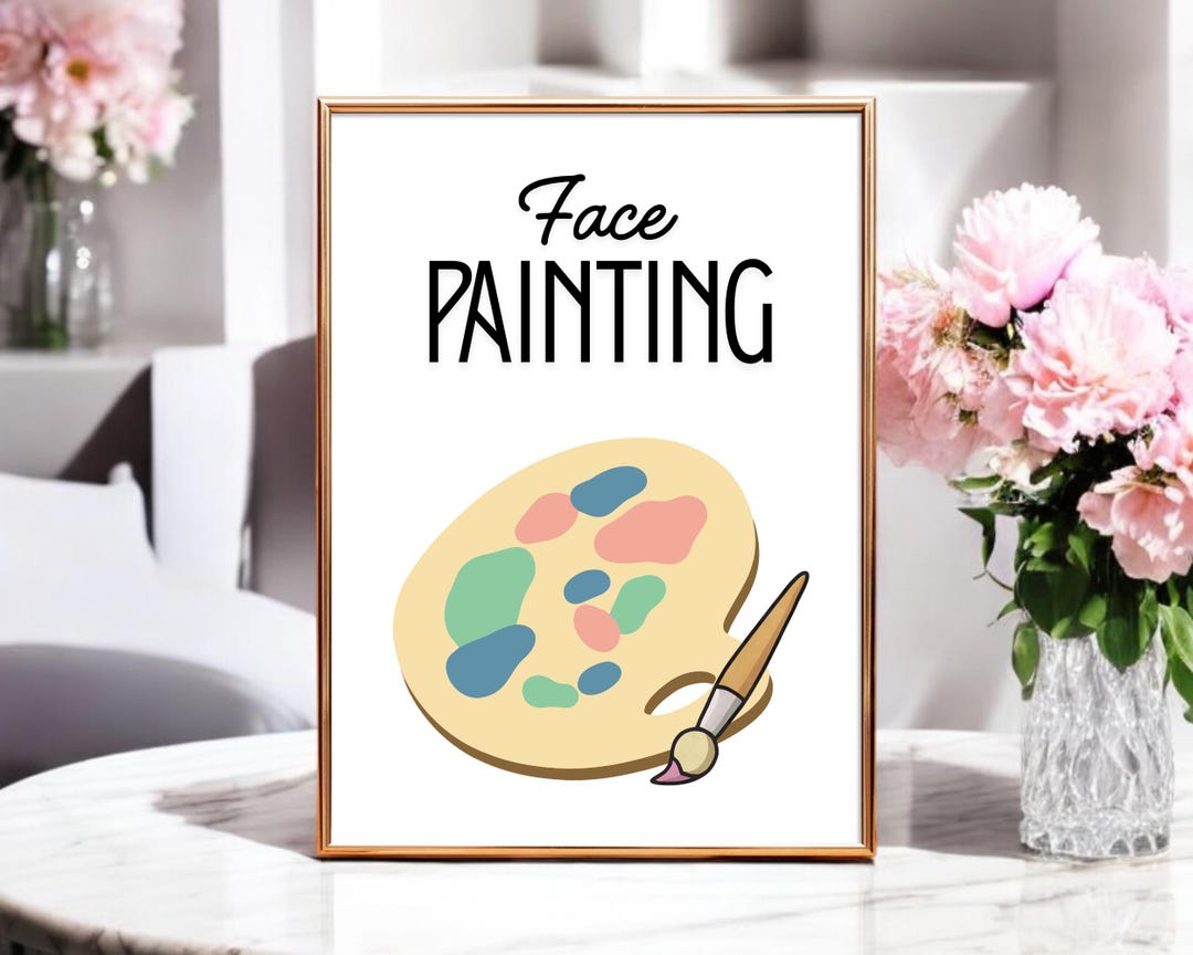 Face Painting Station Sign Printable, Kids Birthday Party Decor ...