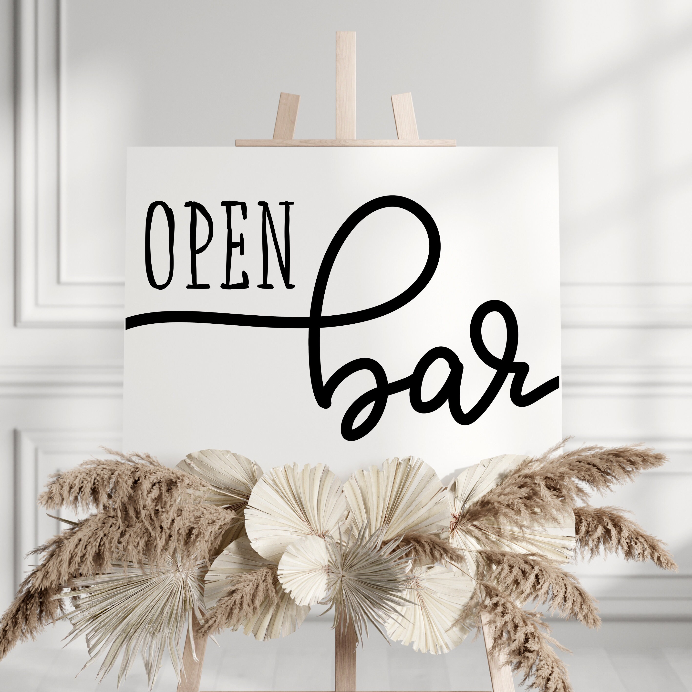 Printable Open Bar Sign Printable Wedding Signs Bar Sign Bar Decor ...