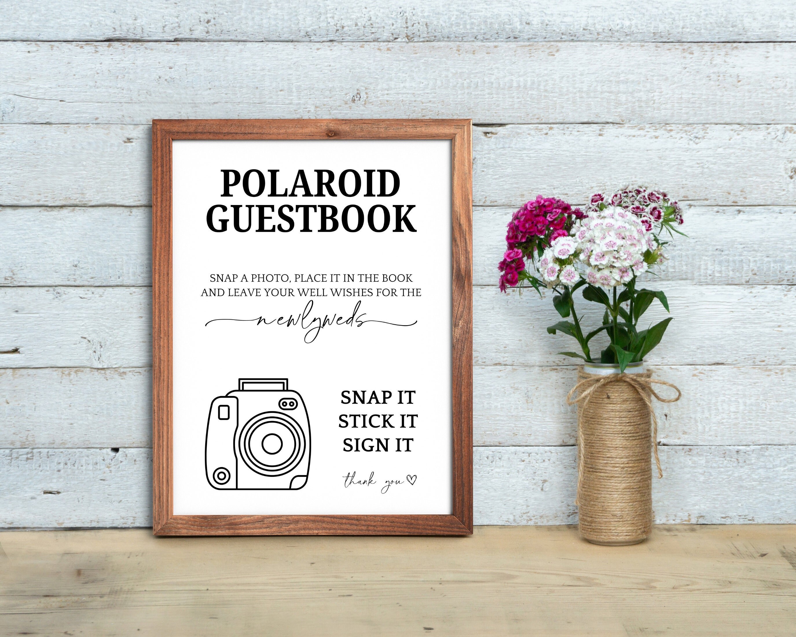 Polaroid Guest Book Sign Printable Wedding Sign Digital Download ...