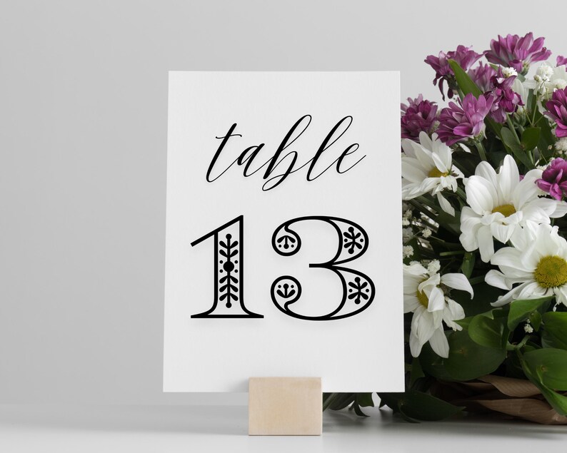 Wedding Table Numbers 1-30: Printable Table Sign (digital Download) - Etsy