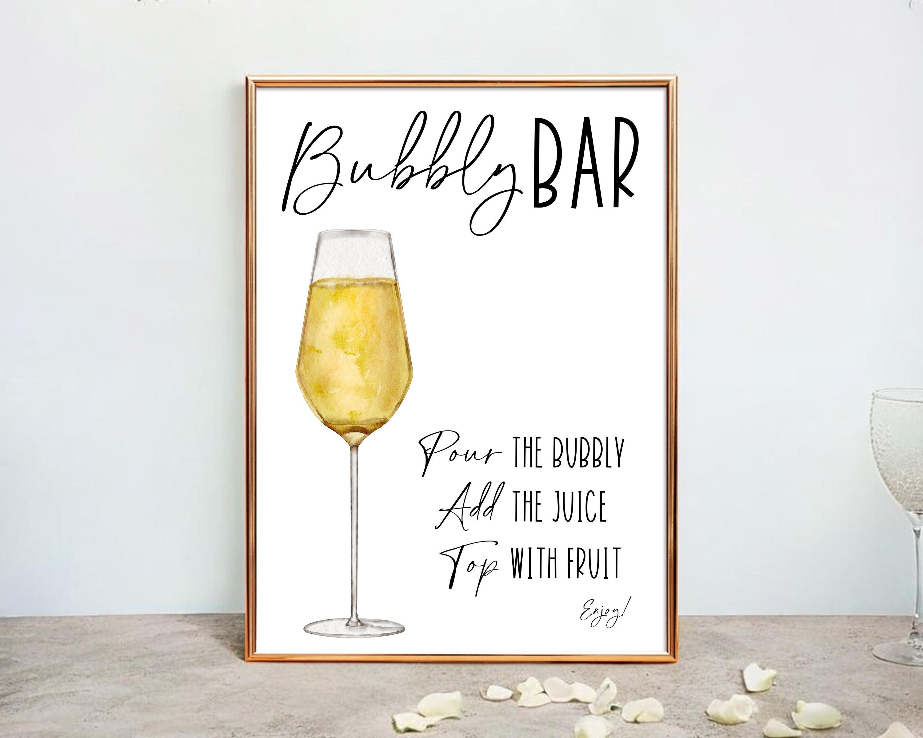Printable Bubbly Bar Sign: Wedding Mimosa Bar Decor (digital Download ...