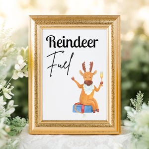 Printable Christmas Party Drink Sign, Reindeer Sign, Christmas Party ...