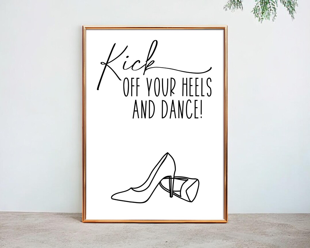 Shoe Basket Sign, Printable Wedding Sign, Kick off Your Heels, Sock ...